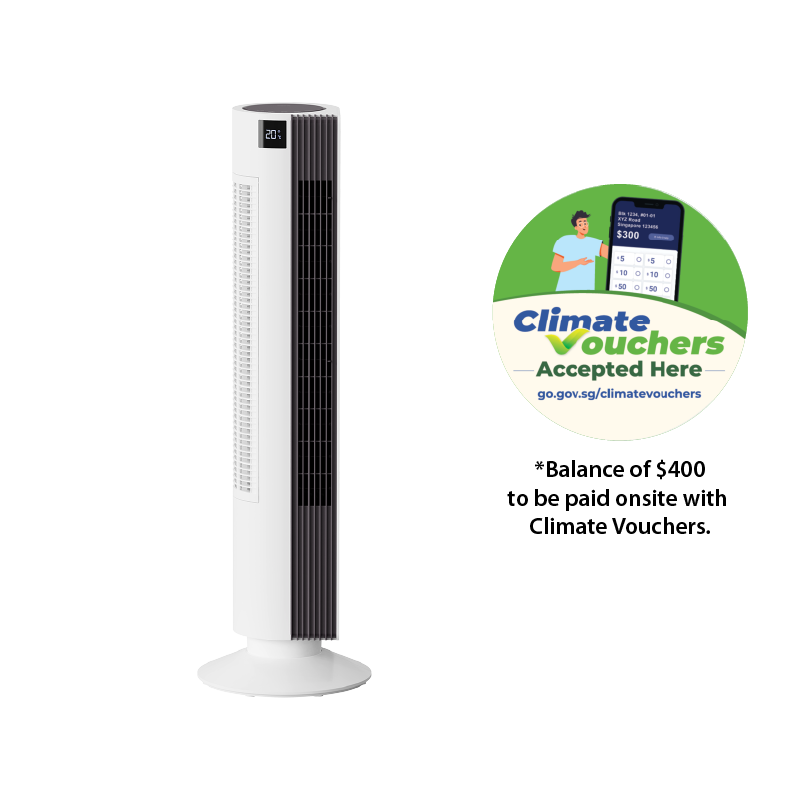 [Climate Voucher] 35" DC Tower Fan With Remote Control | Mayer Singapore